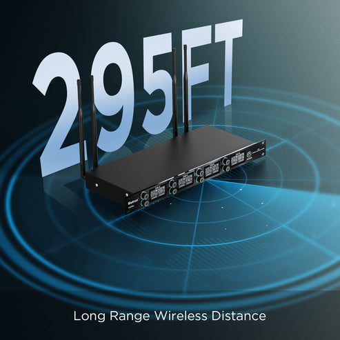 Bietrun 8-Channel Wireless Microphone System with 8 Rechargeable Mics