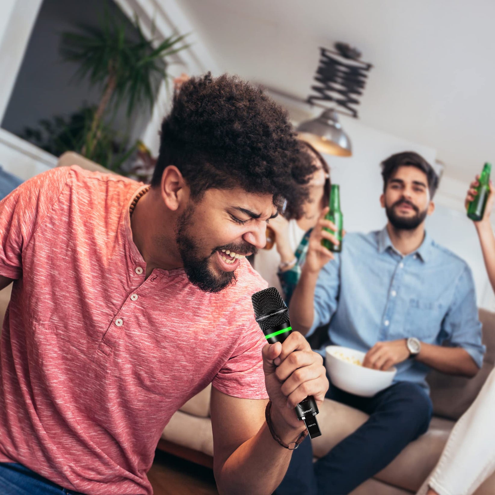 Bietrun 8-Channel Wireless Microphone System with 8 Rechargeable Mics